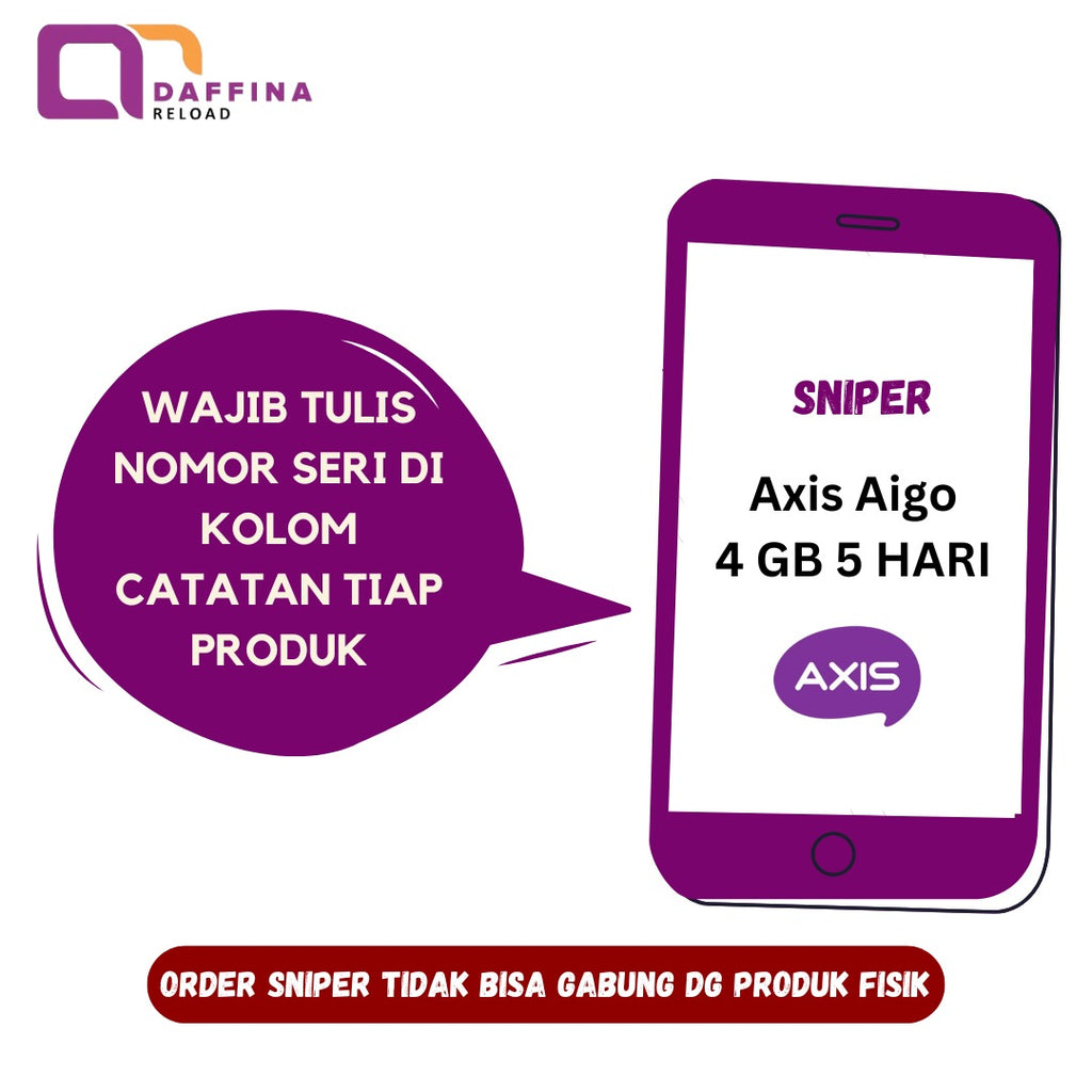 Voucher Axis Aigo 4 GB 5 Hari (SNIPER) | Daffina Store