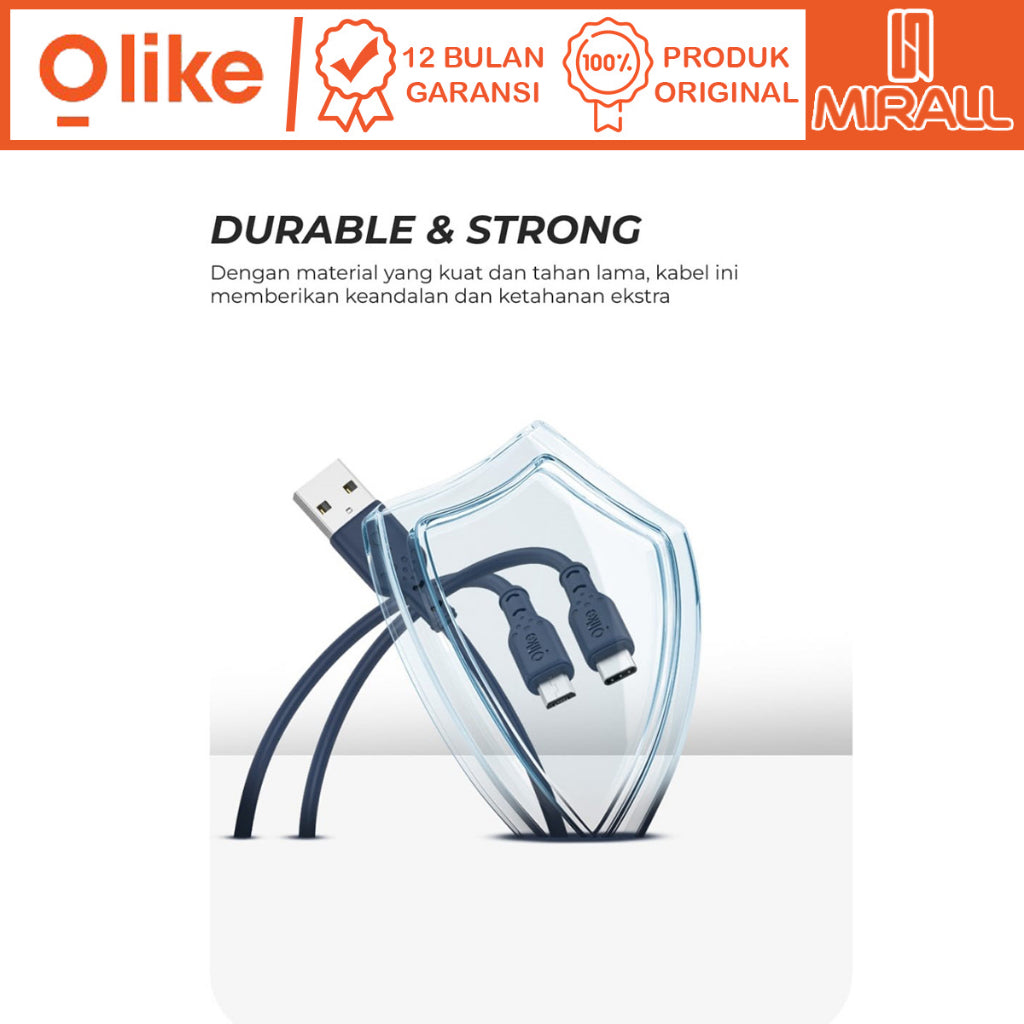 Olike D311C New Kabel Data Colourful Type C 2.4 A 1 Kaleng Isi 20 Pcs ...
