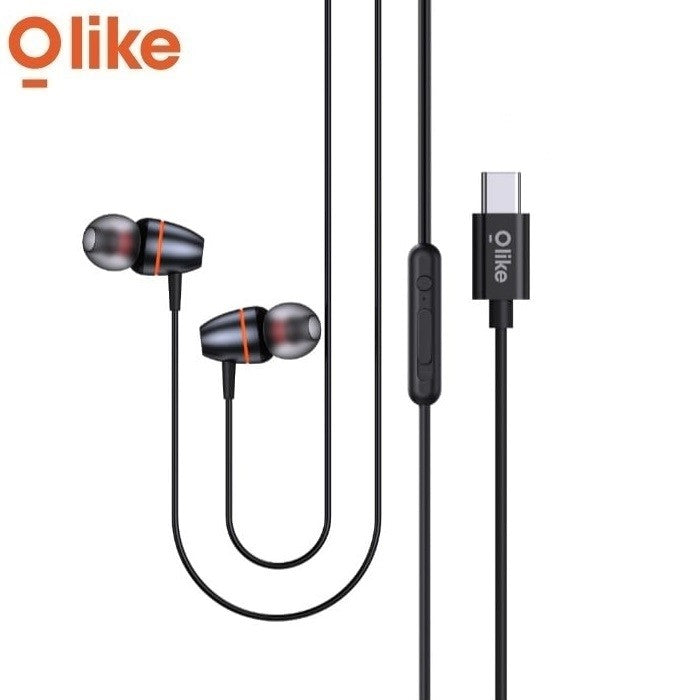 Olike E202C Metal Wired Earphones Type C 1 Pc | Daffina Store